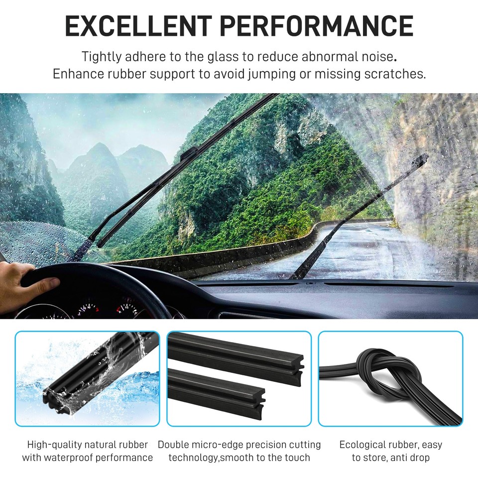Premium Wiper Blade refills rubber strip Fit For Volvo XC60 2018-2023 ...