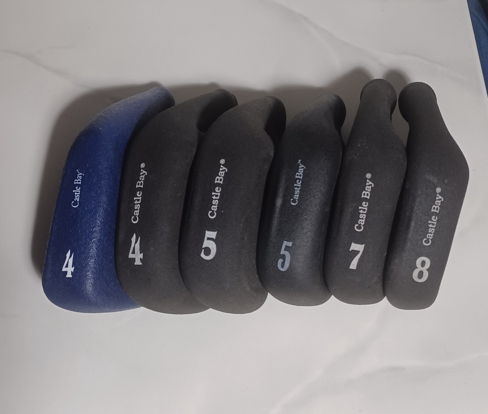 Castle Bay Headcovers Blk 8,7,5,5,4 & Blue 3 | eBay