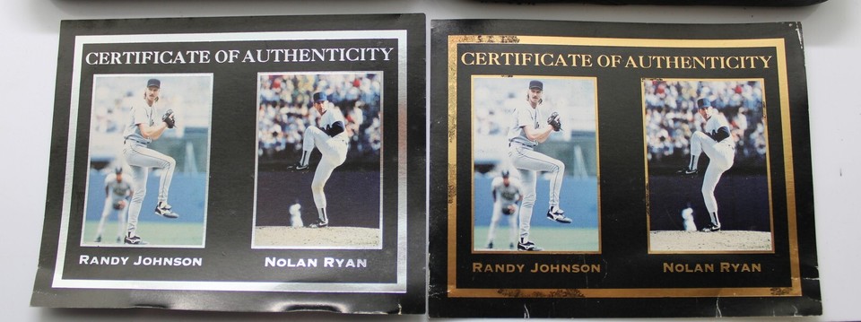 Rare .999 Fine Silver Highland Mint Randy Johnson Nolan Ryan Mini Cards ...