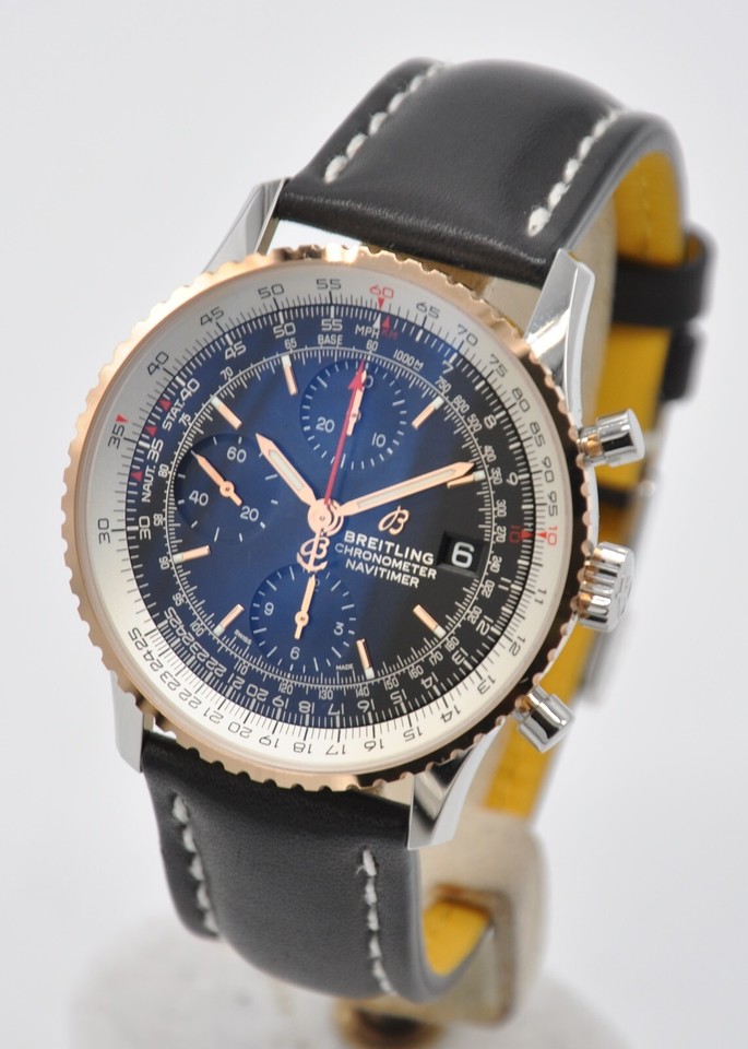 Breitling Navitimer 1 Chronograph 41 18k Rose Gold and Steel Black U13324211B1X1 | eBay