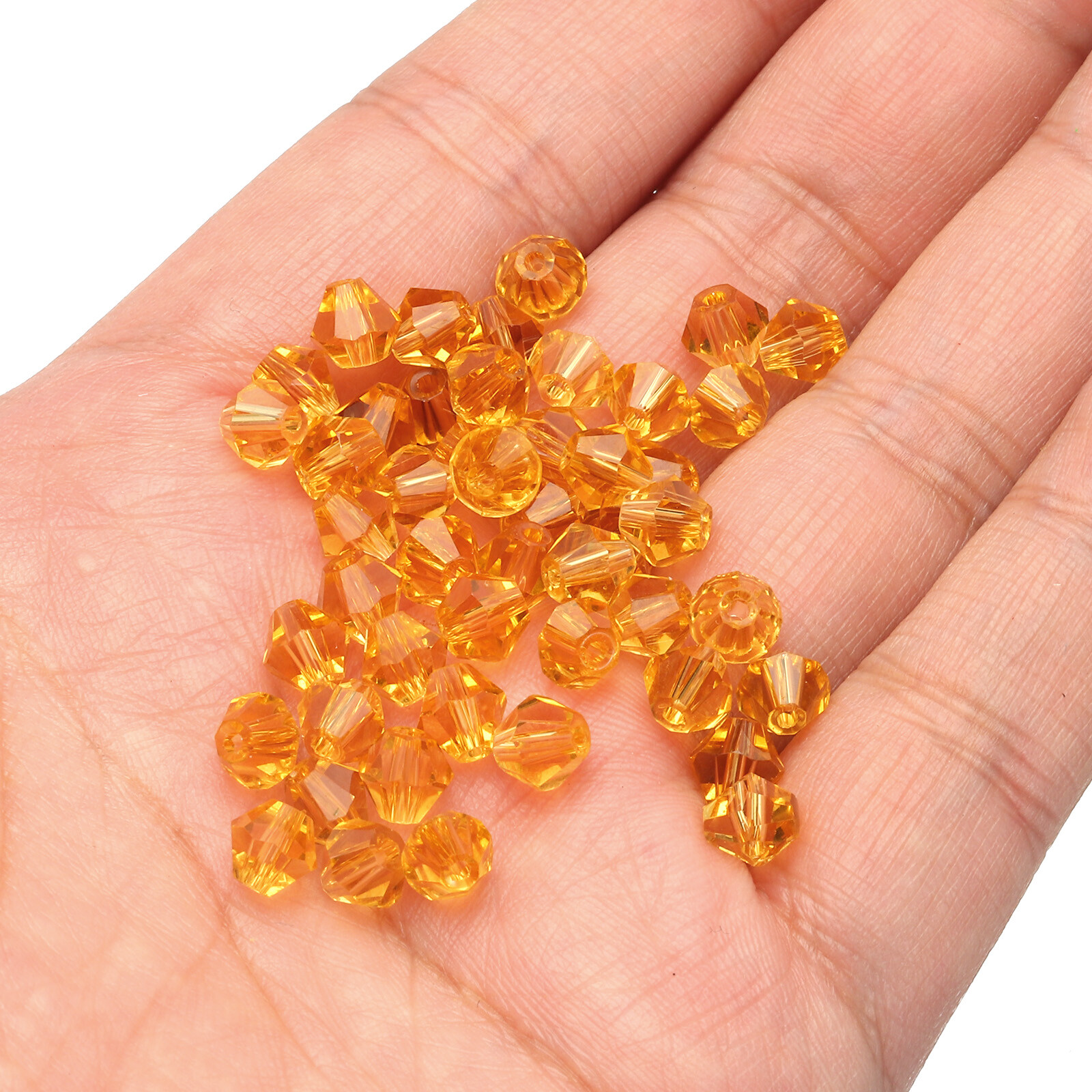450Pcs 6mm Bicone Glass Beads Small Faceted, Amber | eBay