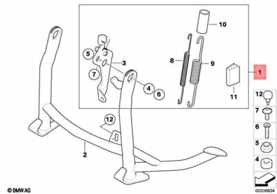 New BMW Center Stand Adjoining Parts Set - K1200S/R/R Sport - K1300S ...