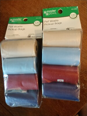 2 Pkgs Master Paws™ 120 Count Pet Waste Pickup Bags- Assorted Colors (2 ...