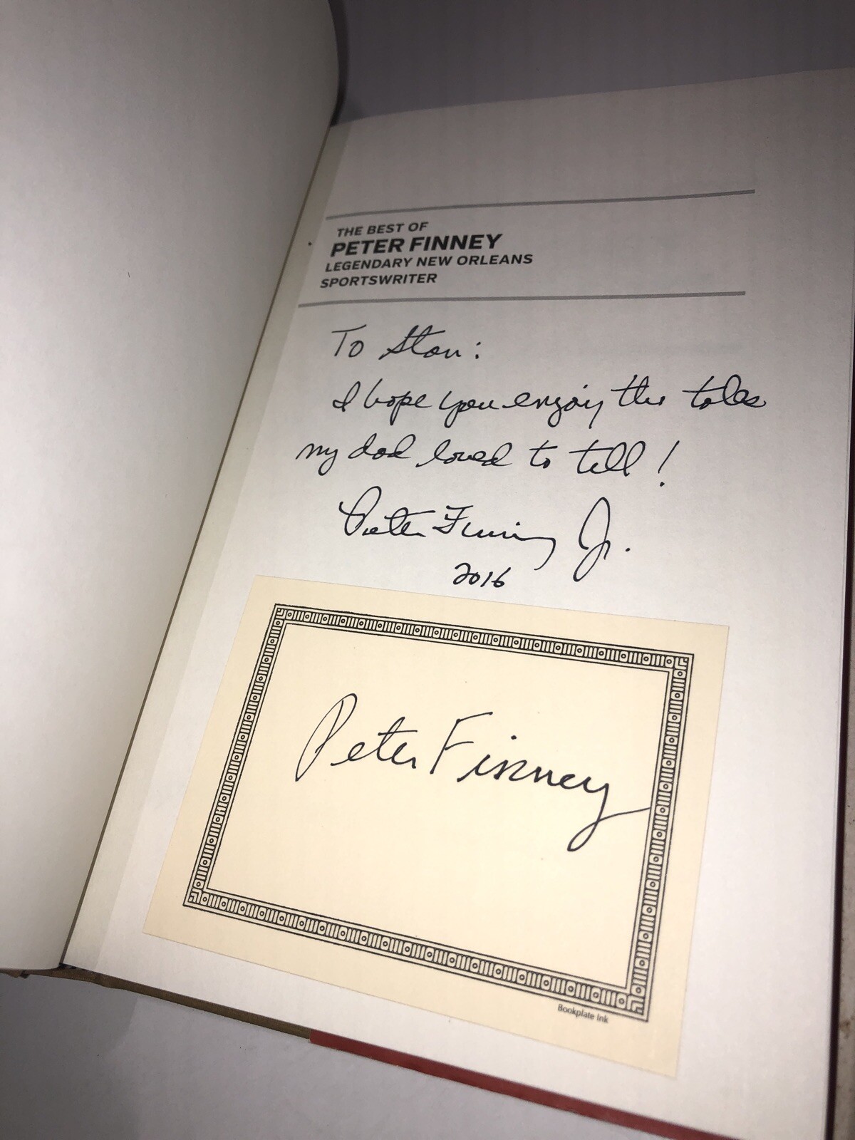 SIGNED - BEST OF PETER FINNEY, LEGENDARY NEW ORLEANS SPORTSWRITER ...