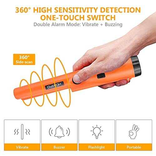 Metal Detector Pinpointer Fully Waterproof Handheld Pin Pointer Wand ...