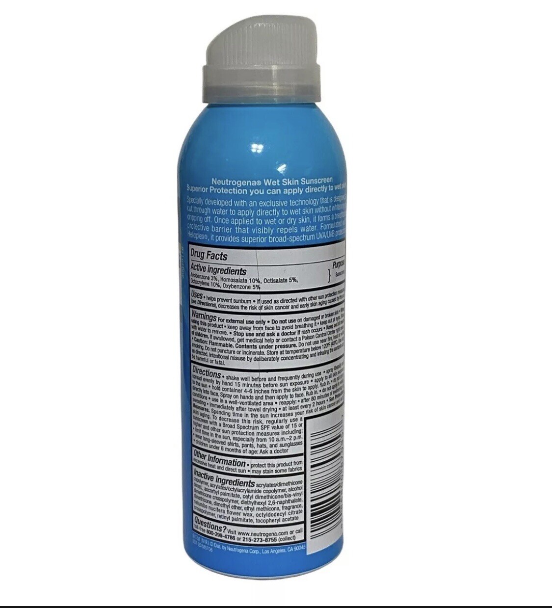 Neutrogena Wet Skin Sunscreen Spray Broad Spectrum SPF 50 Sweat Water ...