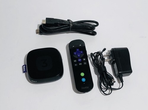Roku 3 (3rd Generation) Media Streamer 4200X With AC Adapter Remote ...