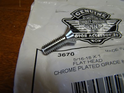 HARLEY 3670 FLAT HEAD CHROME PLATED SCREW OEM NOS | eBay
