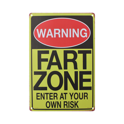 Tin Sign WARNING FART ZONE ENTER AT YOUR OWN RISE Metal Tin Sign ...
