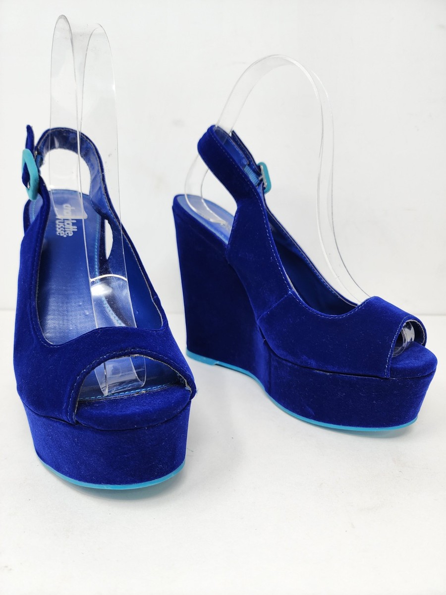 Royal Blue Wedges
