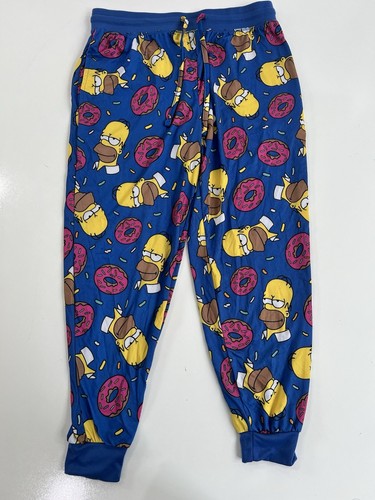 The Simpsons Homer Size Small Donuts Lounge Sleep Pajama Jogger Pants ...