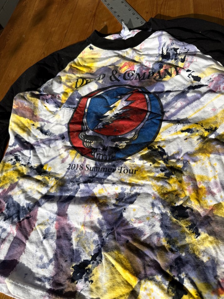 OFFICIAL GRATEFUL DEAD T-SHIRT BASEBALL 3/4 SLEEVE MENS (M) TYE DYE ...