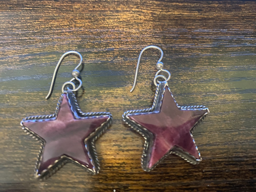 Designer Sterling Silver Purple Charoite Star Earrings #Y118 | eBay