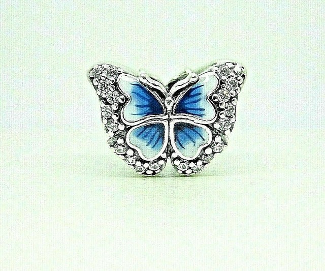 Authentic PANDORA #790761C01 Blue Butterfly Sparkling Charm for sale ...