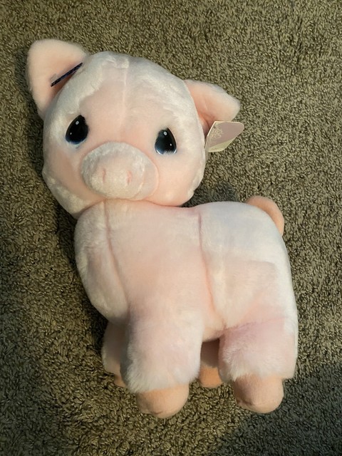 Vintage 1986 Precious Moments Pink Pig Tubby Stuffed Animal Plush ...