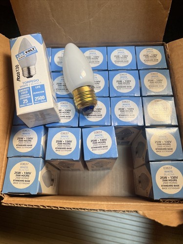 Lot Of 22 Abco 25W Bulb 120V Standard Base White 03637 | eBay