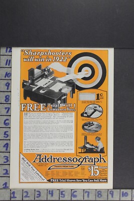 1922 ADDRESSOGRAPH TYPING LABEL HOUSEHOLD OFFICE SUPPLY MACHINE AD ...