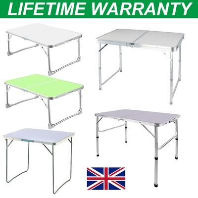 Folding Table Portable Strong Tables Camping Garden Party Trestle Heavy ...
