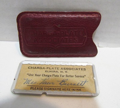 CHARGA-PLATE ASSOCIATES ELMIRA NY VINTAGE METAL CHARGE PLATE CREDIT ...
