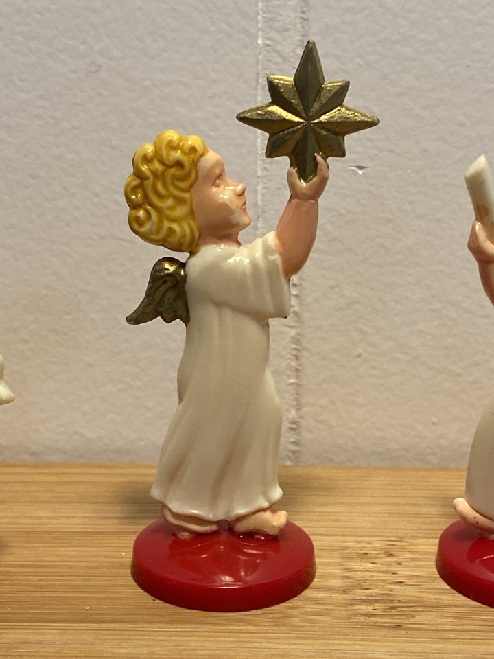 Vintage Lot 5 Christmas Angels - Made in Germany - 2" tall - Plastic ...