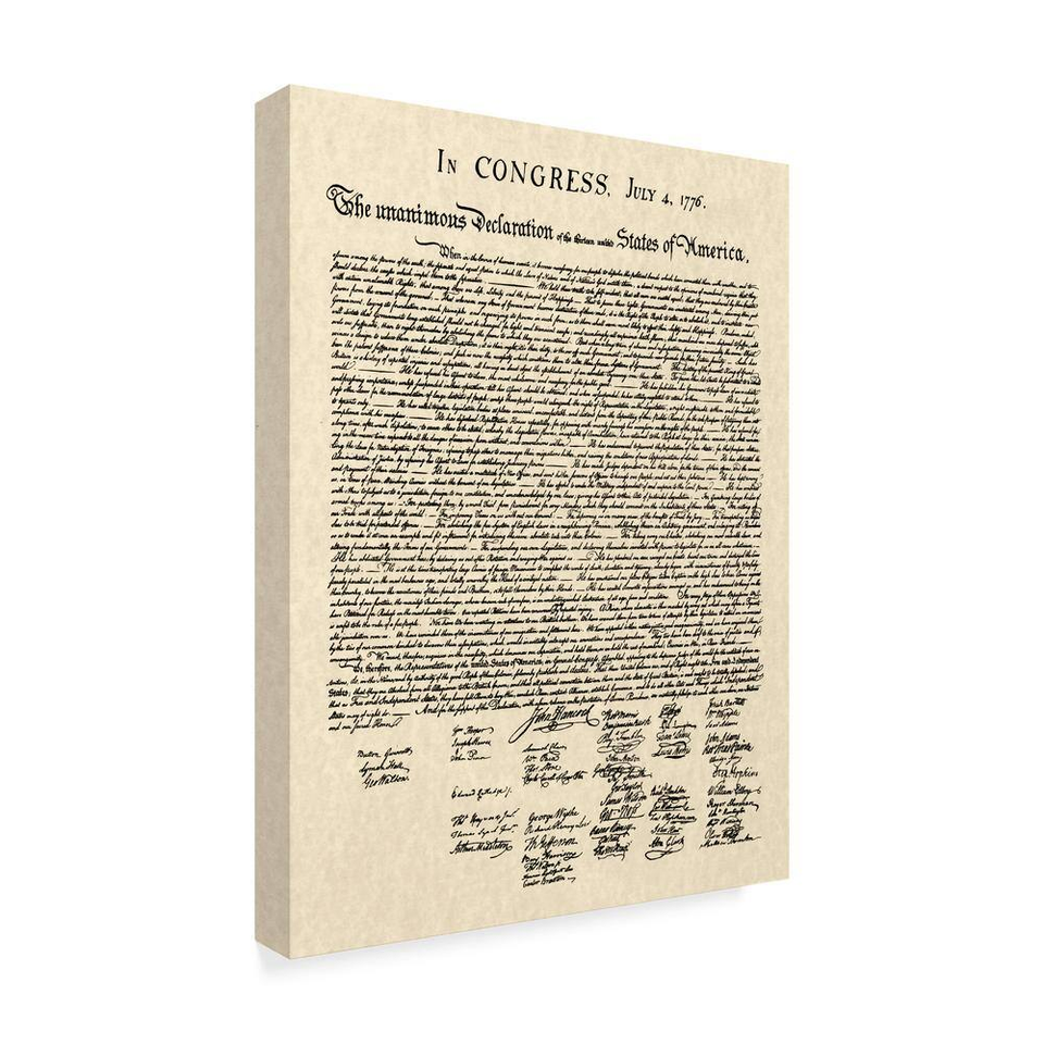 Founding Fathers 'Declaration of Independence' Canvas Unframed ...