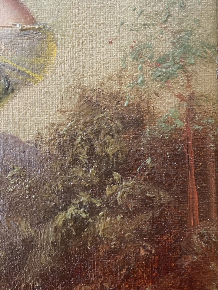 🔥 Antique Old 19th c English Impressionist Woman Portrait Oil Painting ...