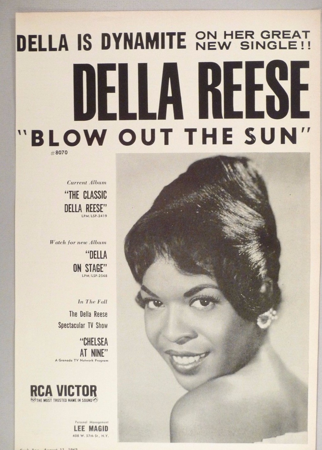 Della Reese PRINT AD - 1962 ~~ "Blow Out the Sun" | eBay