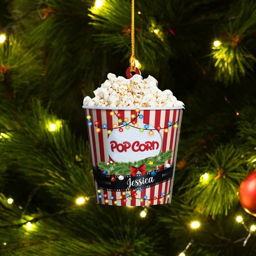 Custom Name Christmas Popcorn Acrylic Ornaments for Christmas Tree ...