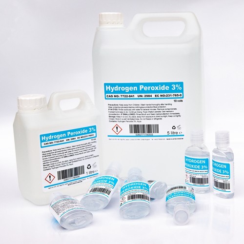 3% Hydrogen Peroxide 50ml 500ml 1l 5l 10 Vols. Bottle for Cleaning ...