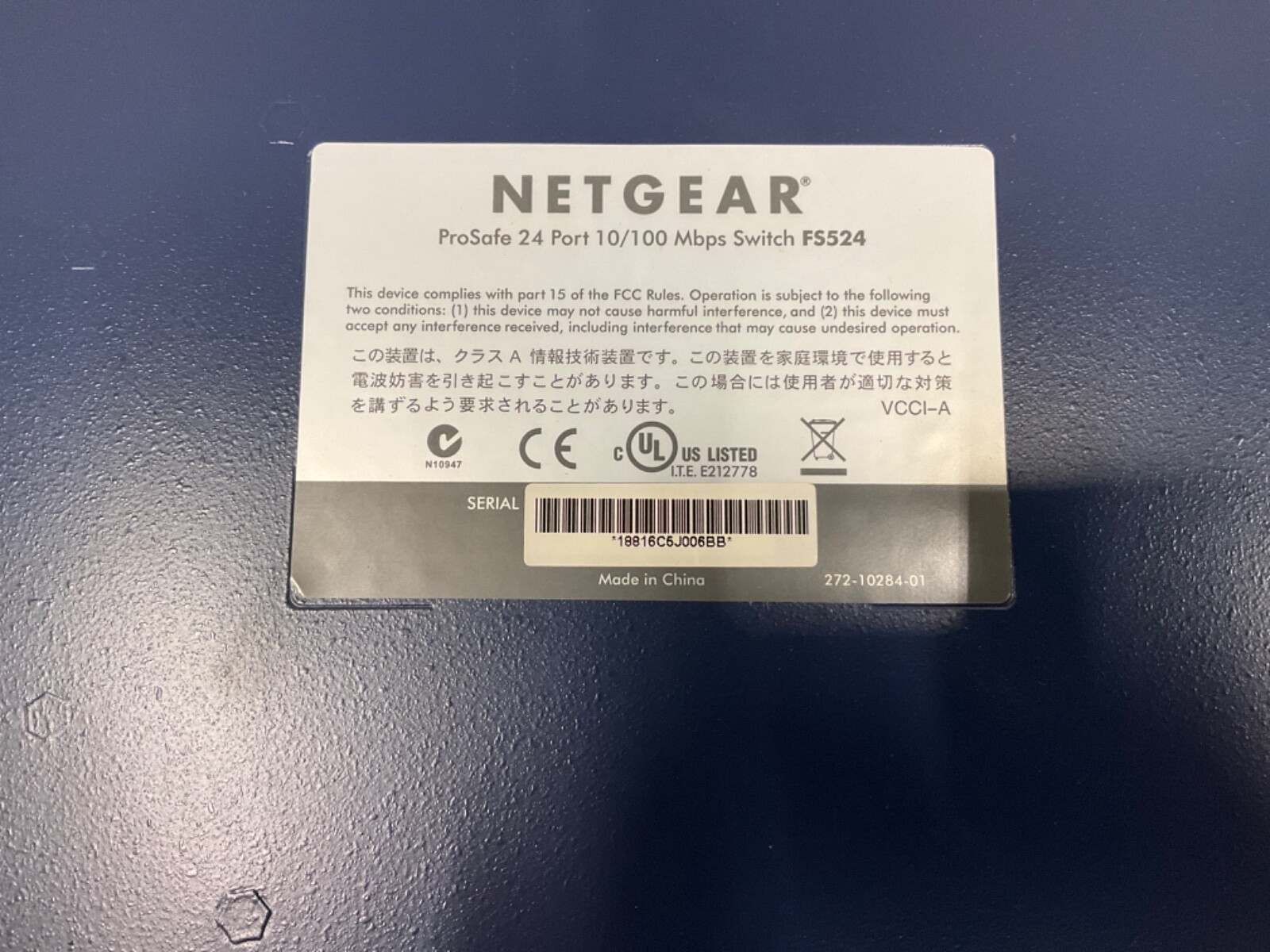Lot of 2 Netgear FS524 24 Port 10/100 Mbps Fast Ethernet Switches | eBay