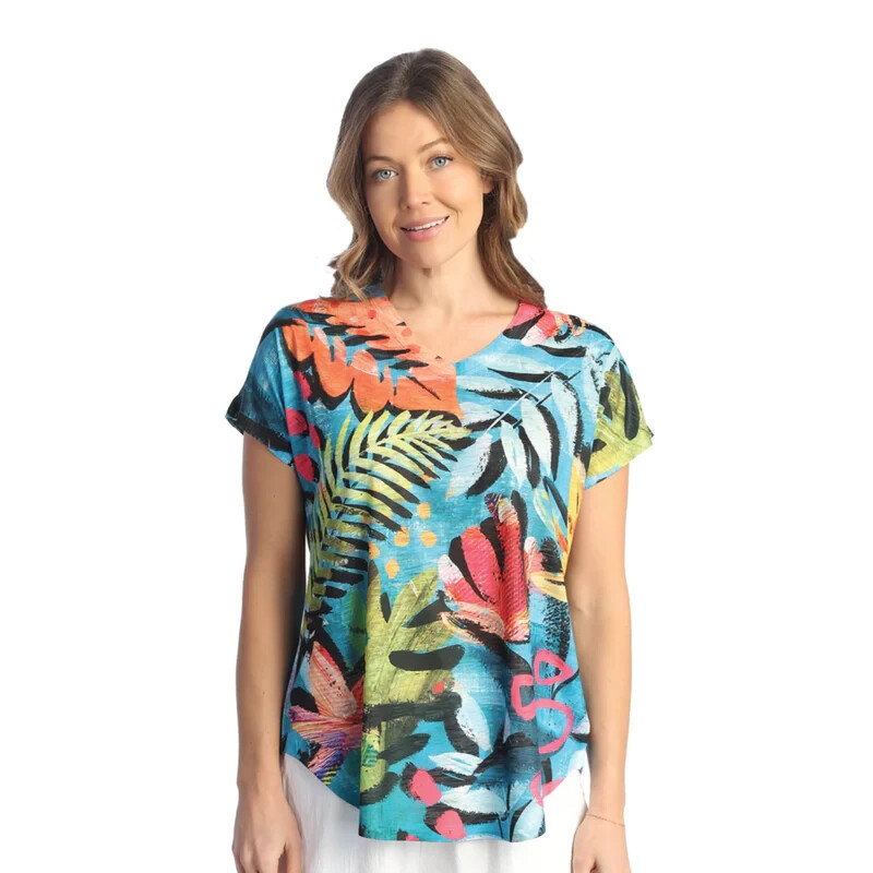 JESS & JANE PARADISE V-NECK DOLMAN CAP SLEEVE TOP SIZE SMALL-CUTE!!! | eBay