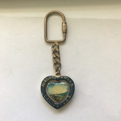 Vintage Niagara Falls Keychain Heart Shape Spinner | eBay