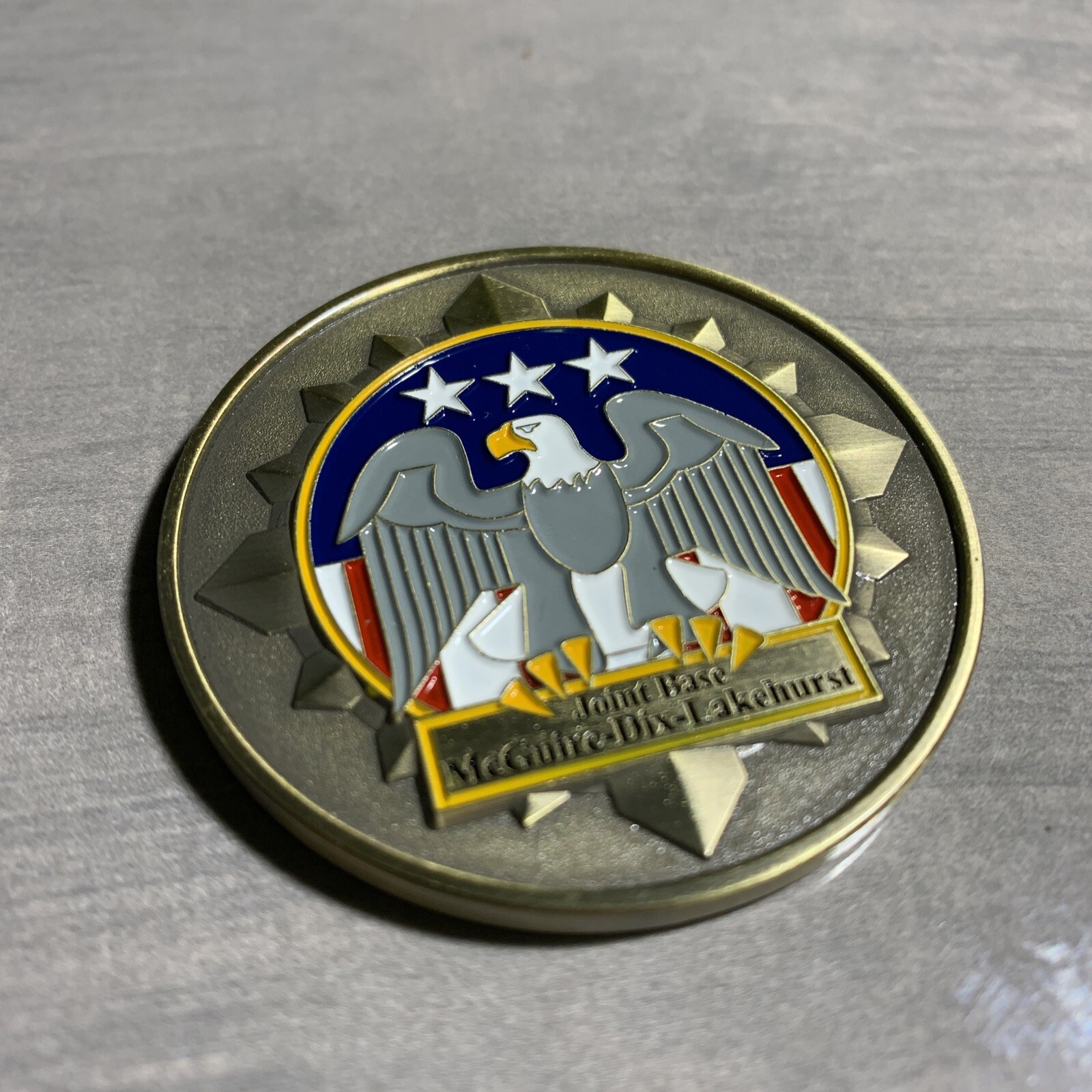 US Navy NAES JOINT BASE MCGUIRE DIX LAKEHURST 2" Large CHALLENGE COIN ...