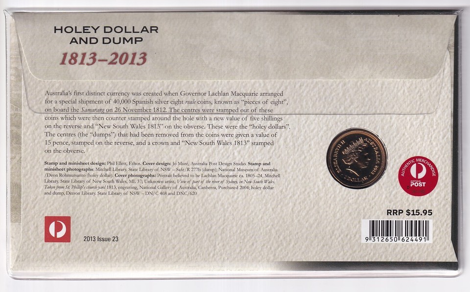 AUSTRALIAN PNC COVER: 2013 $1 HOLEY DOLLAR AND DUMP COIN #M2463 | eBay