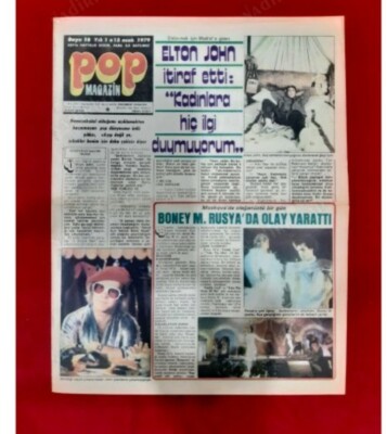 BONEY M 1979 Turkish Magazine Elton John Ringo Starr Poster | eBay