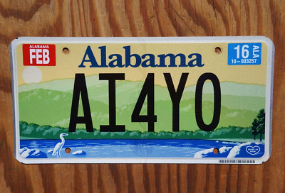 2016 ALABAMA Colorful Vanity License Plate - AI4YO | eBay