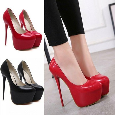 Womens Round Toe Platform Formal Stilettos High Heels Pumps Party ...