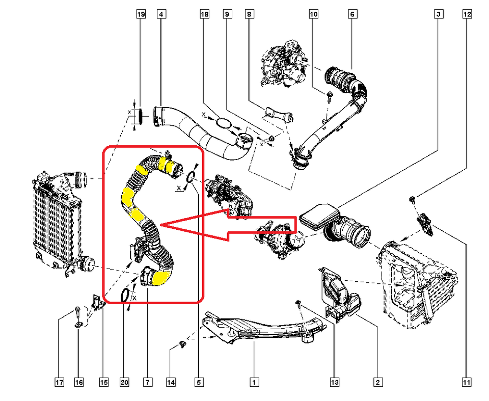Turboschlauch Ladeluftschlauch für NISSAN QASHQAI II (J11) 1.6 dCi ...