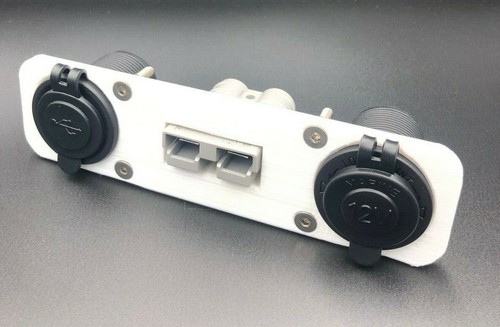 White Dual USB Cig Acc Socket Grey 50Amp Anderson Face Mounting Plate ...