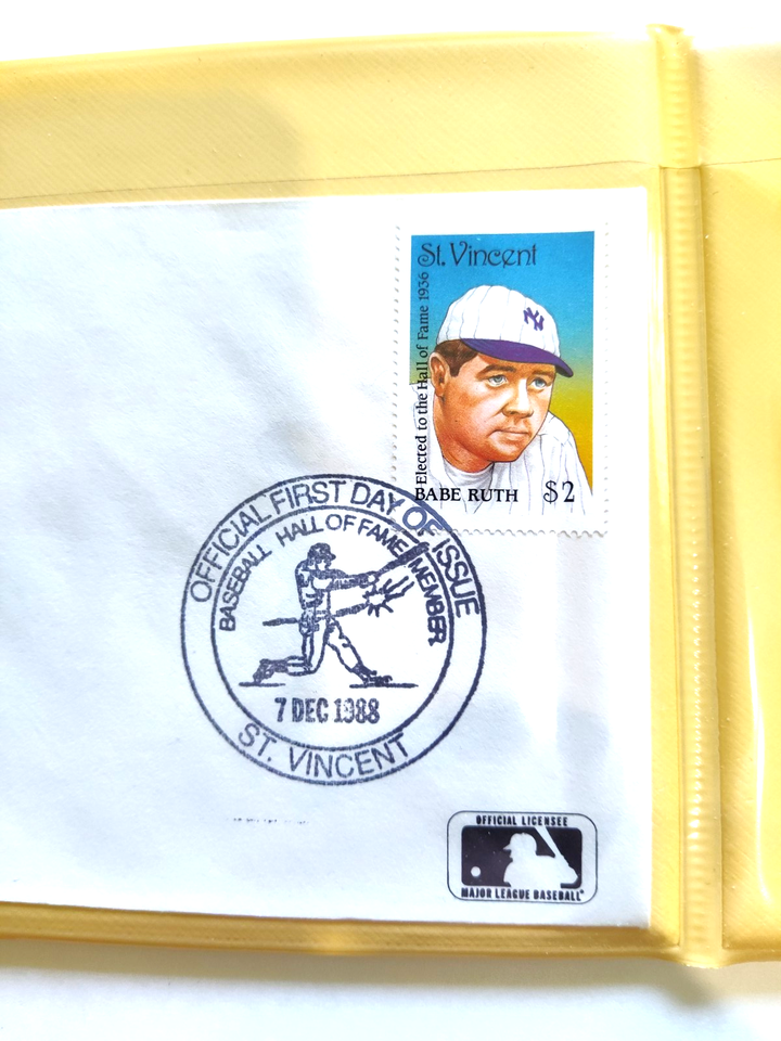 Hall of Fame Legends in First Day Covers, 2 Display Albums, Ruth ...