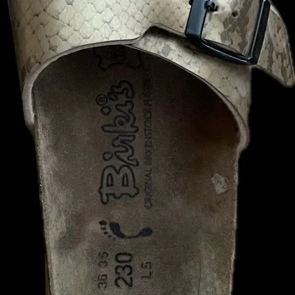 BIRKENSTOCK | 6.5 | Catalina Snake Print Buckle Platform Cork Slides ...