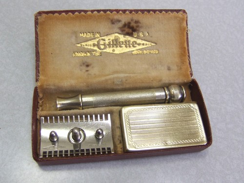 Antique 1920's Gillette Old Type DE Safety Razor Set in Case | eBay