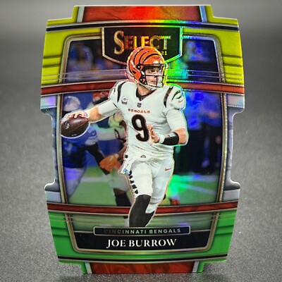 🏈2021 Panini NFL Select Joe Burrow Concourse Prizm Green Yellow Prizm ...