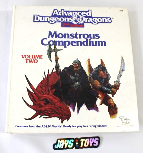 Advanced Dungeons and Dragons AD&D 2nd Edition 1989 Monster Compendium ...