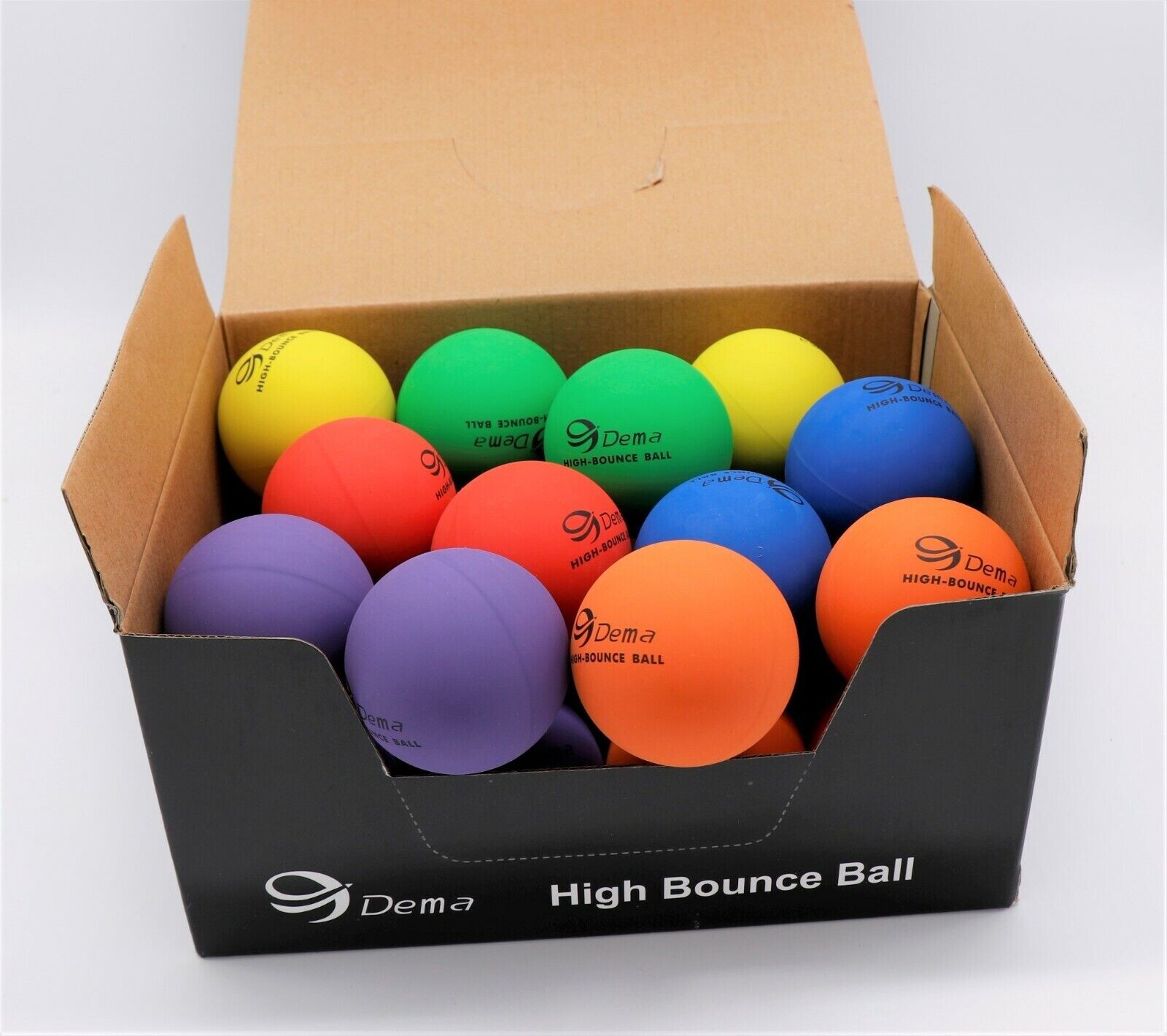 12pcs High Bounce Hand Ball Rubber Bouncing Toy Balls 6 Colors Assorted ...
