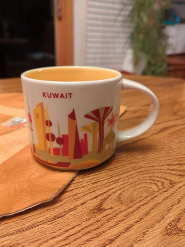 Starbucks 2017 "You Are Here Series" KUWAIT Yellow White Oversized Mug ...