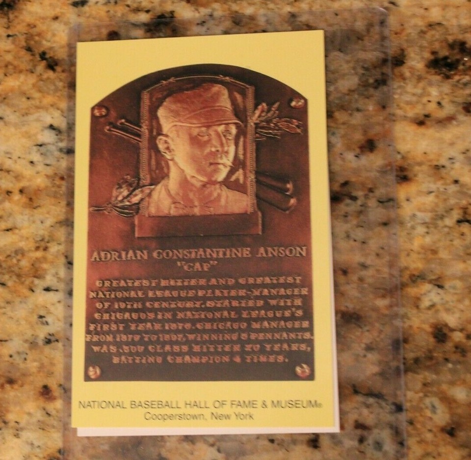 GEORGE ANDERSON ADRIAN ANSON COOPERSTOWN HALL OF FAME POSTCARD CARD | eBay