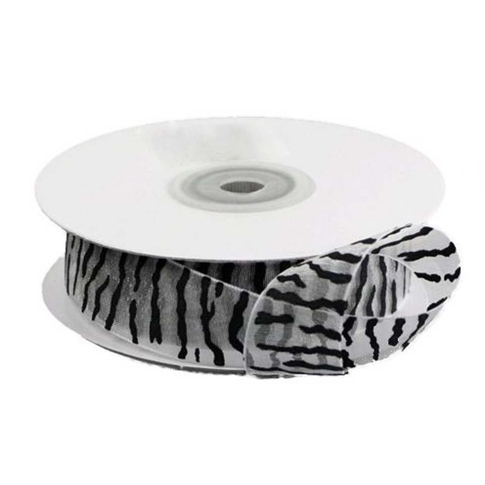 Sheer Organza Zebra Animal Print Ribbon, 25-yard | eBay