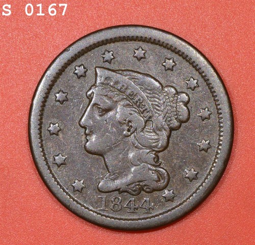 1844 Braided Hair Large Cent "VF" *Free S/H After 1st Item* | eBay