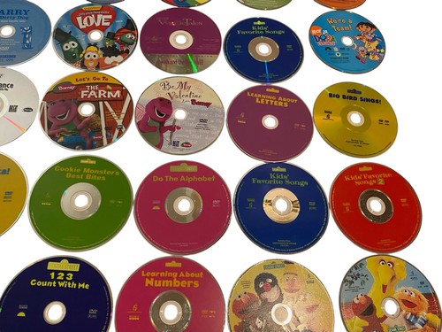 Lot 54 DVD Sesame Street Elmo Dora Explorer Veggie tales Barney Diego ...